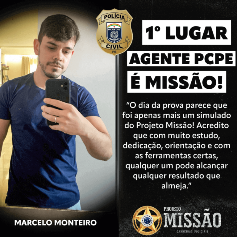 Marcelo, 1º lugar Agente PCPE 2024 | Projeto Missão